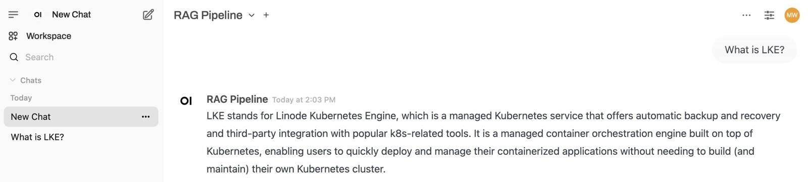 Deploy a Chatbot and RAG Pipeline for AI Inferencing on LKE | Linode Docs