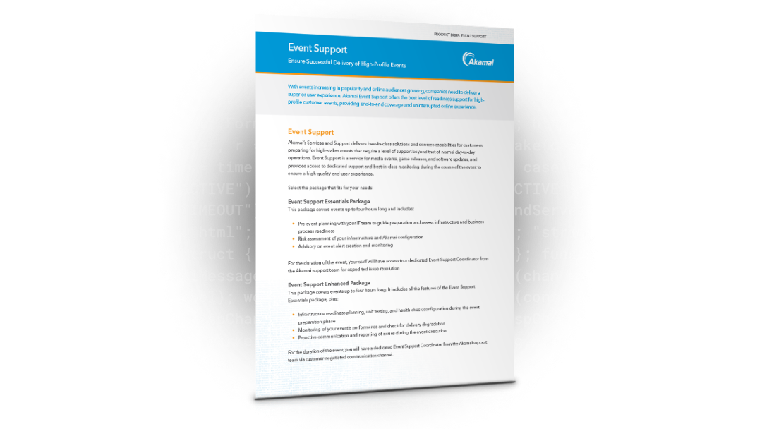 Akamai Event Support - Online Event Services and Solutions | Akamai
