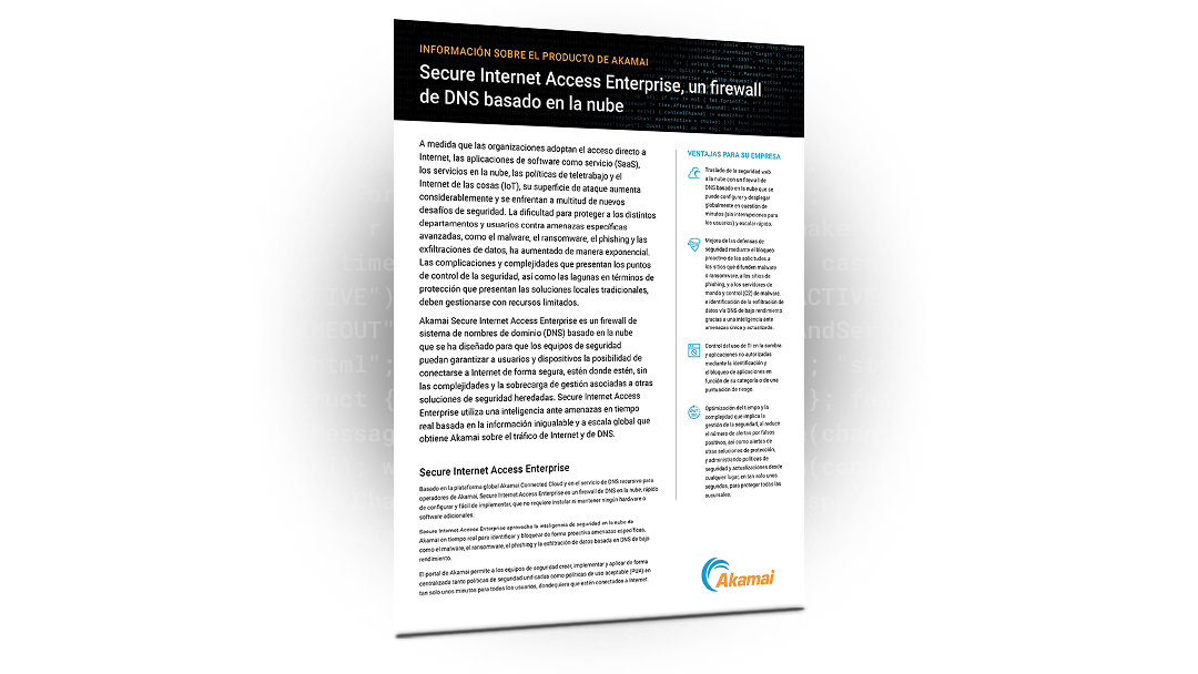 Secure Internet Access Enterprise, un firewall de DNS basado en la nube ...