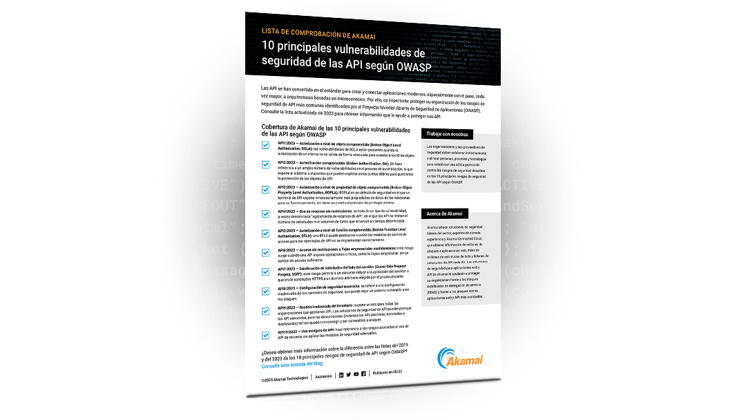 Akamai abarca los 10 riesgos de API Security de 2023 según OWASP